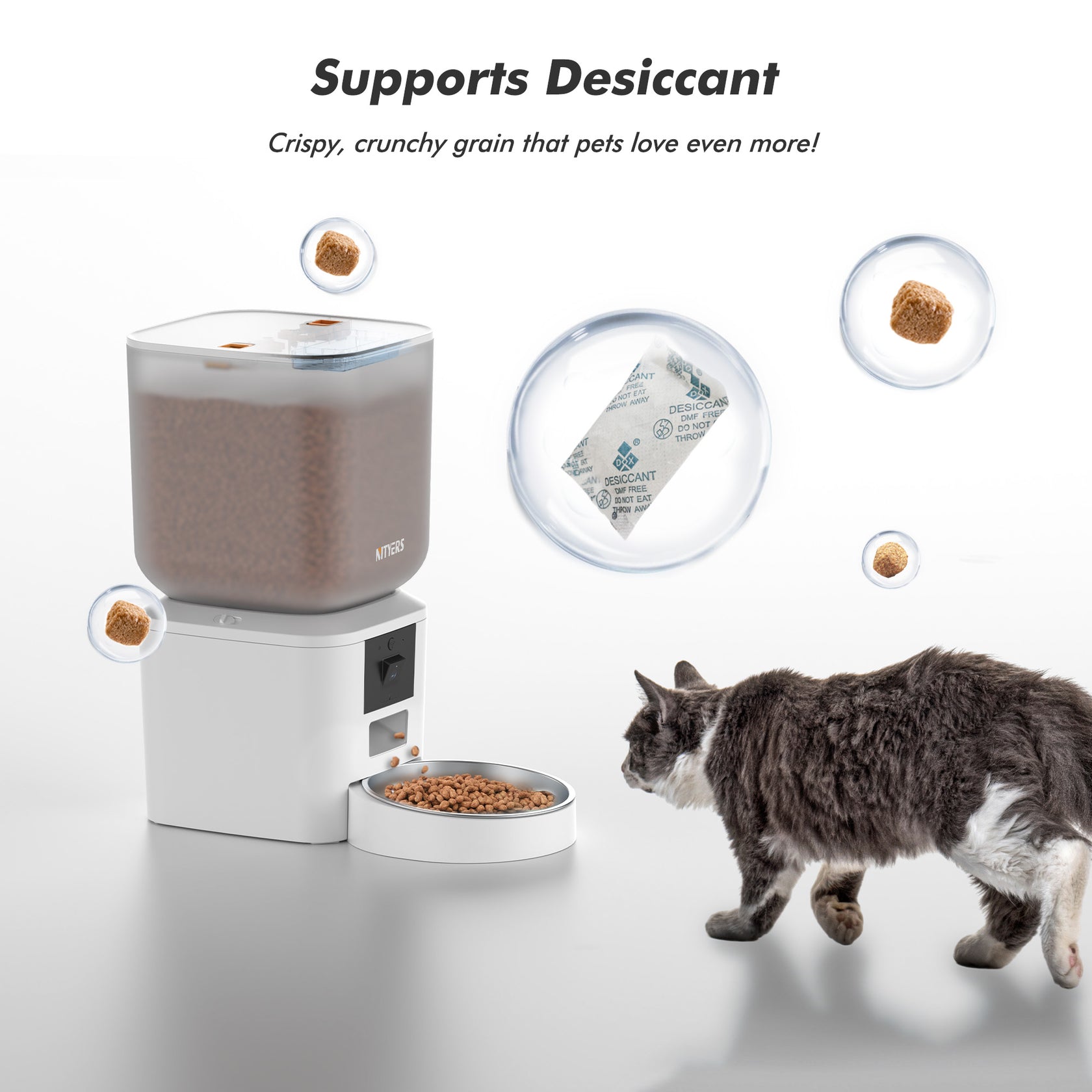 Automatic Dog Feeder with Camera Rotation - 8L/34 Cups Auto Cat Feeder ...
