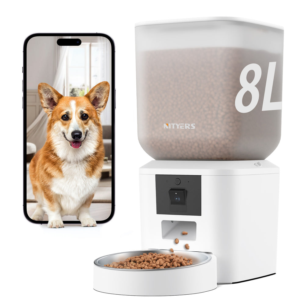 Automatic Dog Feeder with Camera Rotation - 8L/34 Cups Auto Cat Feeder ...